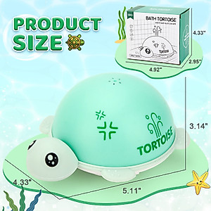 OENUX Baby Bath Toys,Spray Water Bath Toys for Toddlers,Light Up Bathtub Toys with LED Light,Auto Induction Sprinkler Swimming,Pool,Bathroom,Shower Water Toys for Infant,Boys,Girls Kids Age 1-3