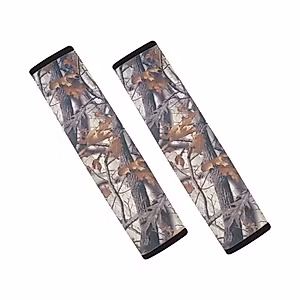 DISNIMO Dry Leaves Car Seat Belt Pads Cover Camo Hunting Forest Design Seatbelt Shoulder Protector Pads Safety and Comfortable for Women Men Adults Kids Multi-function Universal