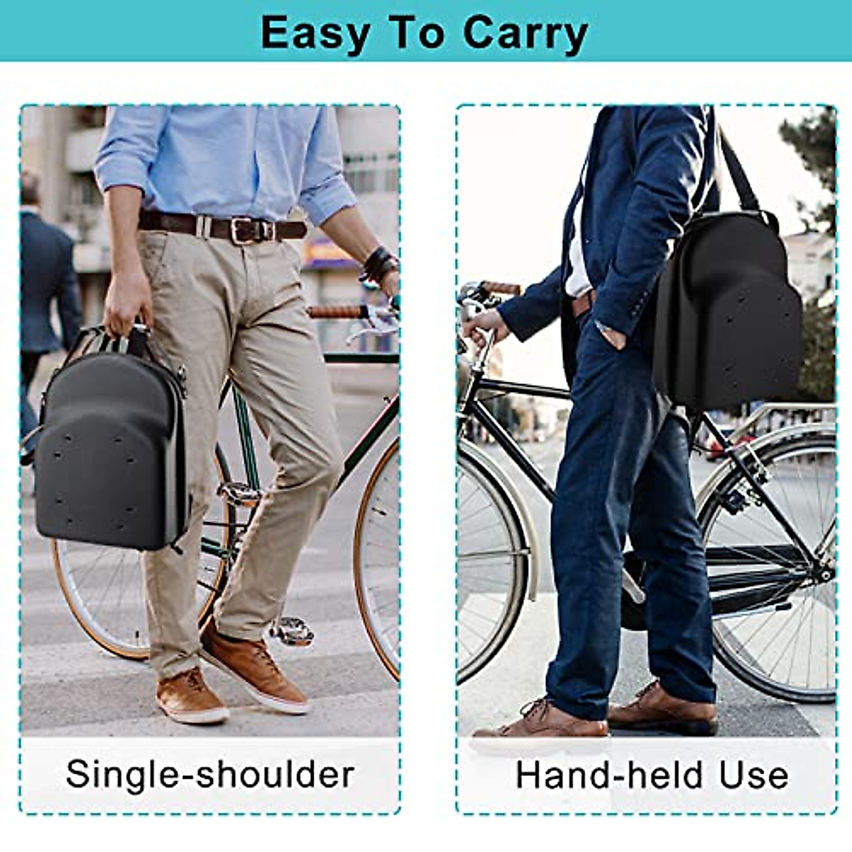 Newman iDesign Hat Travel Case: Hard Hat Case with Adjustable Shoulder Strap - Black Hat Holder for Travel Fits 6 Hats - Baseball Hats Organizer for Men and Women