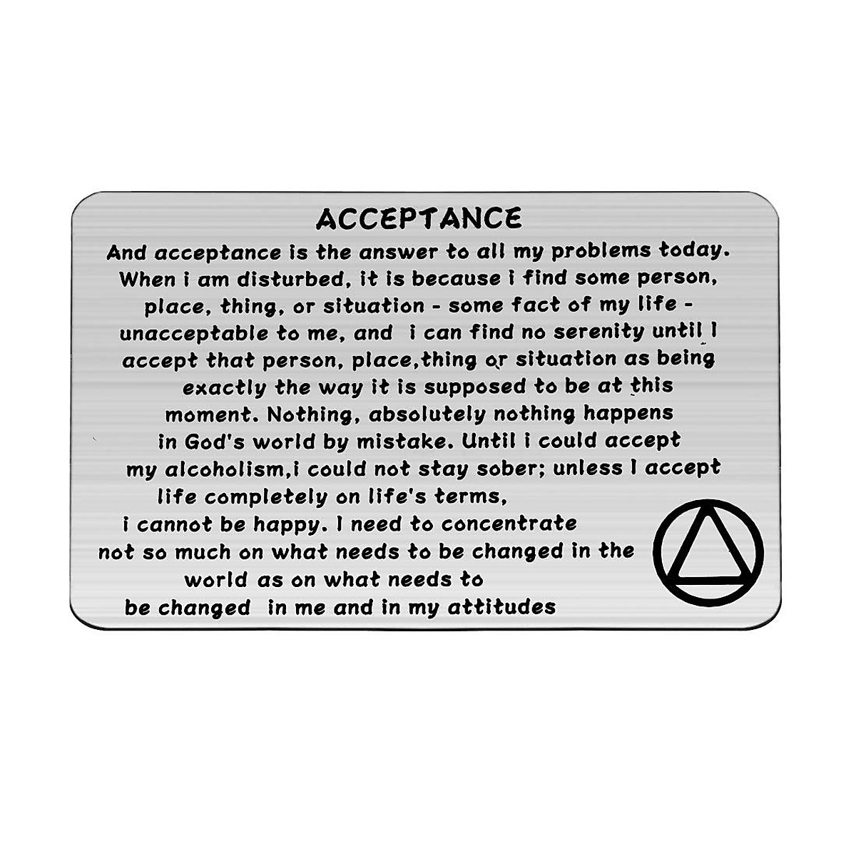 MAOFAED Greeting Card - AA Recovery Wallet Card for Alcoholics Anonymous, Sobriety Gift for New Beginnings, Stainless Steel, 55mm*85mm