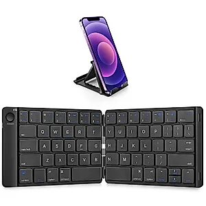 Multi-Device Bluetooth Foldable Keyboard, Samsers Wireless Portable Folding Keyboard, Full Size Ultra Slim Rechargeable Keyboard Connect Up to 3 Devices for IOS Android Windows phone Tablet and Laptop