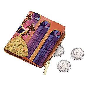 KBVWHW Cartoon Animation Faux Leather Wallet |Beauty and The Beast Wallet | TV Movie Lover Gifts Birthday Graduation Inspirational Gifts for Daughter Girls (beauty 2)