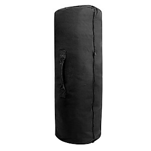 Rothco Canvas Duffle Bag with Side Zipper – Rugged Outdoor Camping Gear Storage – Black – 21" x 36"