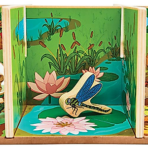 THE FRECKLED FROG Pretend 'N' Play Minibeasts - Set of 11 Bug Blocks Plus Illustrated Habitat Pieces - Ages 2+ - Wooden Insect Block Play Toy for Toddlers