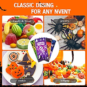 HiloPack Halloween Treat Bags for Candy, 50Pcs Halloween Goodie Bags with Twist Ties, Halloween Candy Bags Gift Bags for Kids Halloween Trick or Treat Party Supplies, Hallowen Favors Bag Decor (Goody)