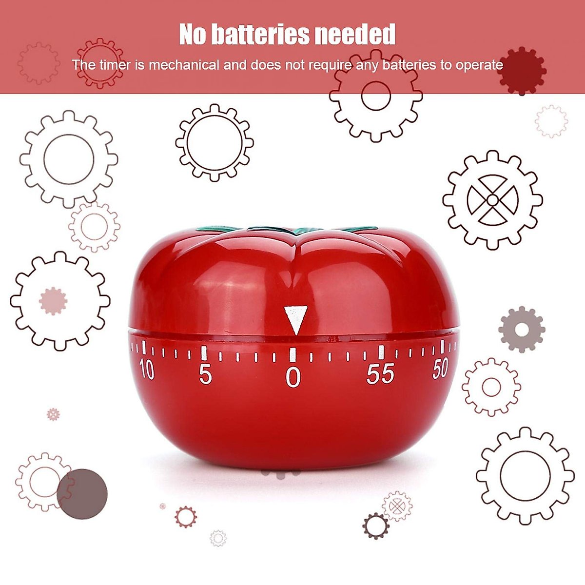 Tomato Shaped Mechanical 60 Minutes Countdown Timer Kitchen Cooking & Baking Helper Count Up Down Magnetic Timer Clock with Alarm Fast Setting(6.3x4.5cm)