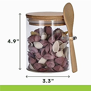 Prosumer's Choice Sugar Containers (4.9" X 3.3") for Countertop - Glass Jars for Food Storage with Bamboo Airtight Lid and Spoon - Clear Canisters for Salt, Coffee & Overnight Oats .