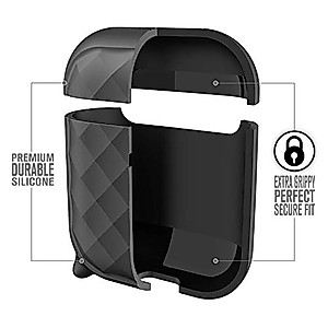 Catalyst Ring Clip case for AirPods 1 & 2 Silicone AirPods Case with Textured Pattern, Extra Grippy High Gloss Surface Finish,