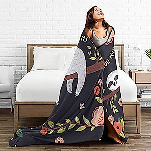 UHANKRU Sloth Blanket 60 inx50 in Animal Blanket Ultra Soft Flannel Throw Blankets for Couch Bedroom for Kids Adults, DestroyFungal