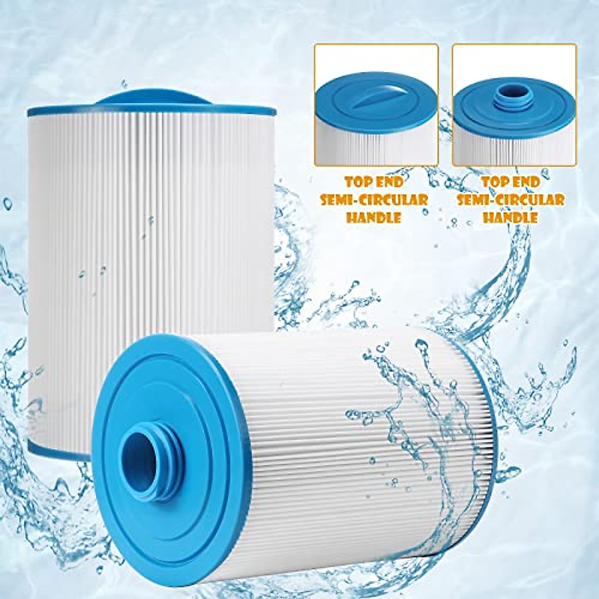Spa Filter 1 1/2 Inch Coarse Thread Hot Tub Filter Compatible with Unicel PWW50 PWW50P3 6Ch-940 Filbur FC-0359 Filters 25252 03FIL1400 Waterway 817-0050 45 Sq. Ft Front Access Skimmer (6 Pcs)