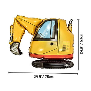 Construction Balloons Truck Excavator Forklift Crane Foil Balloon Car Balloons Vehicles Balloons for Kids Boys Birthday Party Construction Theme Party Decoration Supplies
