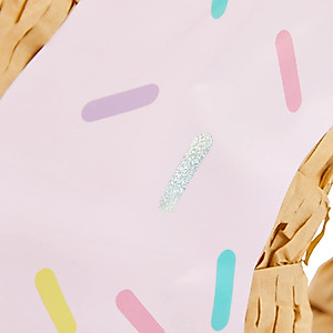 BLUE PANDA Pink Donut Pinata for Two Sweet Birthday Party Supplies, Donut Baby Shower Decorations (Small, 13 x 3 In)