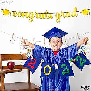 Big, Congrats Grad Banner - 72x44 Inch | Shiny Congrats Grad Banner 2022 - No DIY, 10 Feet | Graduation Banner for Class of 2022 Decorations | Large Graduation Banner for Gold Graduation Decorations