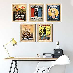 Insire WW1 Poster WW1 Memorabilia Military Posters - Set of 5 (8x10) World War 1 Memorabilia Military Poster Propaganda Poster Military Wall Art, War Poster WW1 Propaganda Poster - Unframed