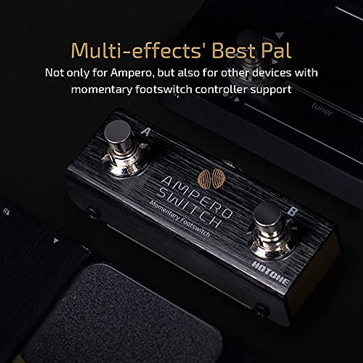 Hotone Dual Footswitch Pedal Momentary 2-Way Pedal Foot Switch Controller Ampero Switch 6.35 mm