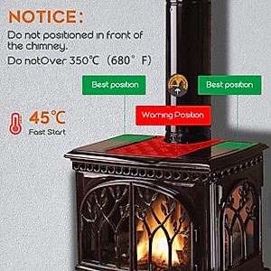 Wood Stove Fan, 3 Blades Fireplace Fan Heat Powered Stove Fan for Wood/Log Burner/Fireplace, Auto-sensing Wood Burning Stove (Non-Electric) Efficient Heat Distribution& Silent Operation