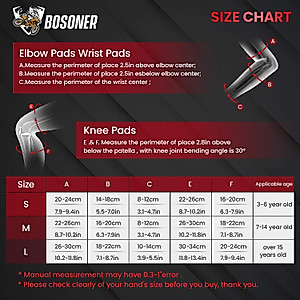 Adult Knee Elbow Pads Skating:BOSONER Adult/Child Knee Pad Elbow Pads Guards Protective Gear Set for Roller Skates Cycling BMX Bike Skateboard Inline Skatings Scooter Riding Sports