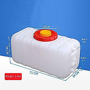 Storage Container Household food grade plastic Very Thick horizontal storage tank large white rectangle tub faucet with the water container (Size : 100L)