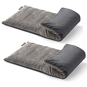 RelaxCoo Microwave Heating pad with Washable Cover 8 * 18" Microwavable Heat Pad for Neck Shoulder, Cramps, Back Pain Relief, Warm Compress Bean Bag Moist Heat Pack for Muscles, Joints, 2 Pack