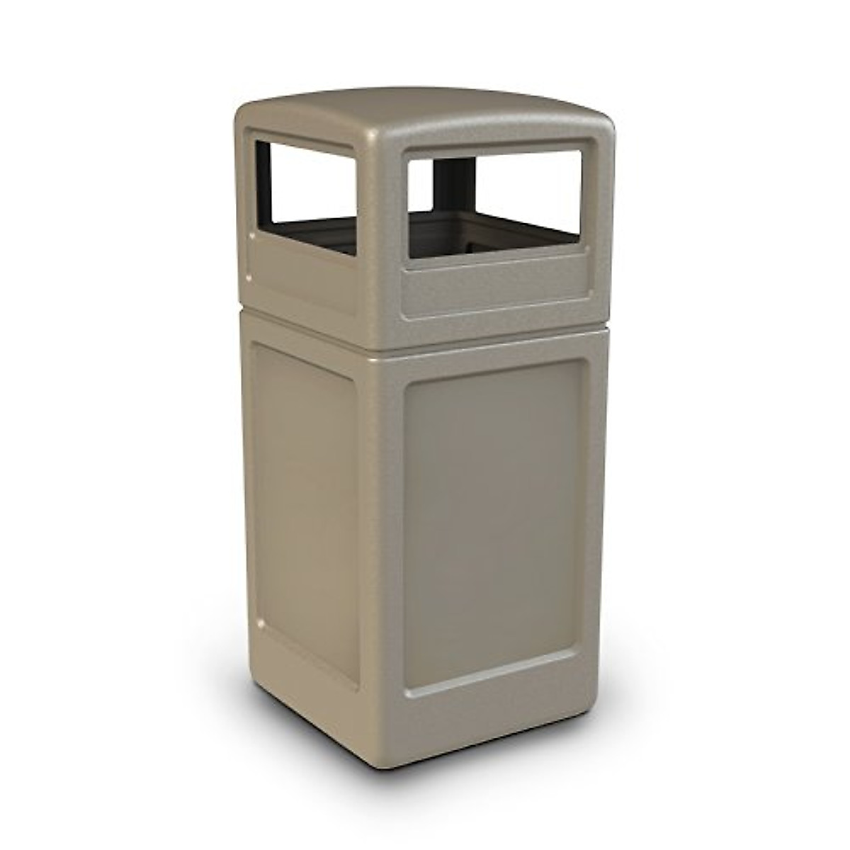 Commercial Zone-73290199 PolyTec 42 Gallon Square Waste Container, Black & Umbra Vento Open Top 16.5-Gallon Kitchen Trash Large, Garbage Can for Indoor, Outdoor or Commercial Use, Black/Nickel