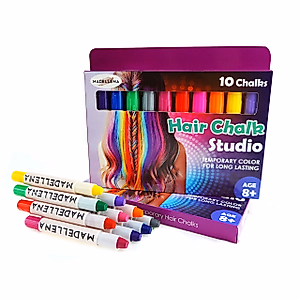 Madellena Hair Chalk - Temporary Hair Color for Girls, Ideal Gifts for Kids and Hair Accessories