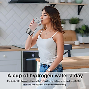 Hydrogen Water Bottle, Portable Hydrogen Water Bottle, Rechargeable Hydrogen Water Bottle Generator with Bottom Lights, 3-Min Fast Electrolysis, Ideal for Home, Office, Travel, Daily Drinking
