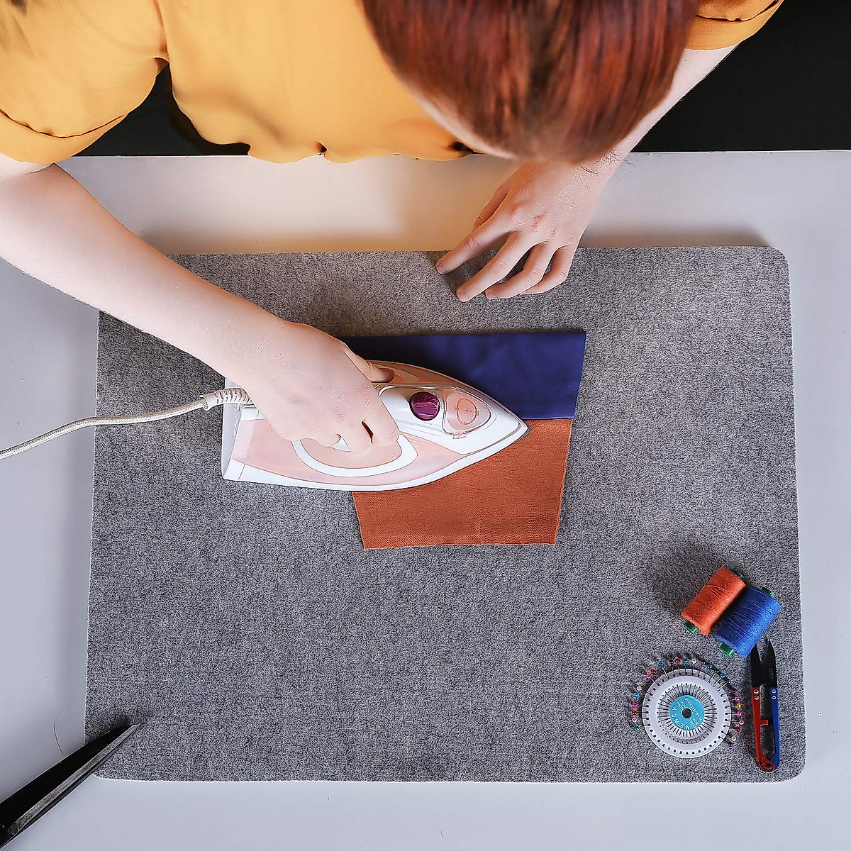 Wool Pressing Pad - 24in x 18in Quilting Ironing Pad - 100% New Zealand Felted Wool Iron Board for Quilters, Great for Quilting Sewing Projects by SAVINA