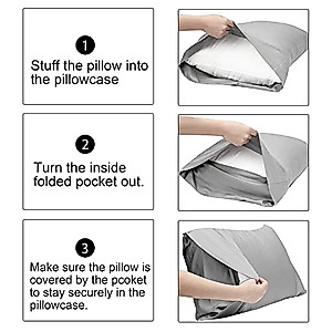 FLXXIE 2 Pack Microfiber Toddler Pillowcases, 14x20 Inches Fits Baby Pillow Sized 12x16, 13x18 or 14x20, Soft and Cozy Small Travel Pillow Covers with Envelope Closure, Navy