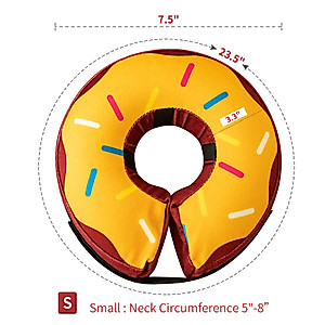 Protective Inflatable Collar for Dogs and Cats - Soft Recovery Pet Cone, E-Collar Does not Impede Vision Orange S