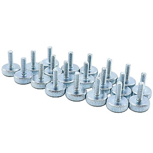 LBY 30pcs Knurled Hand Screw, M3 x 10mm Flat Knurled Head Fully Threaded Thumb Screws(Single Layer Step), Carbon Steel Galvanize