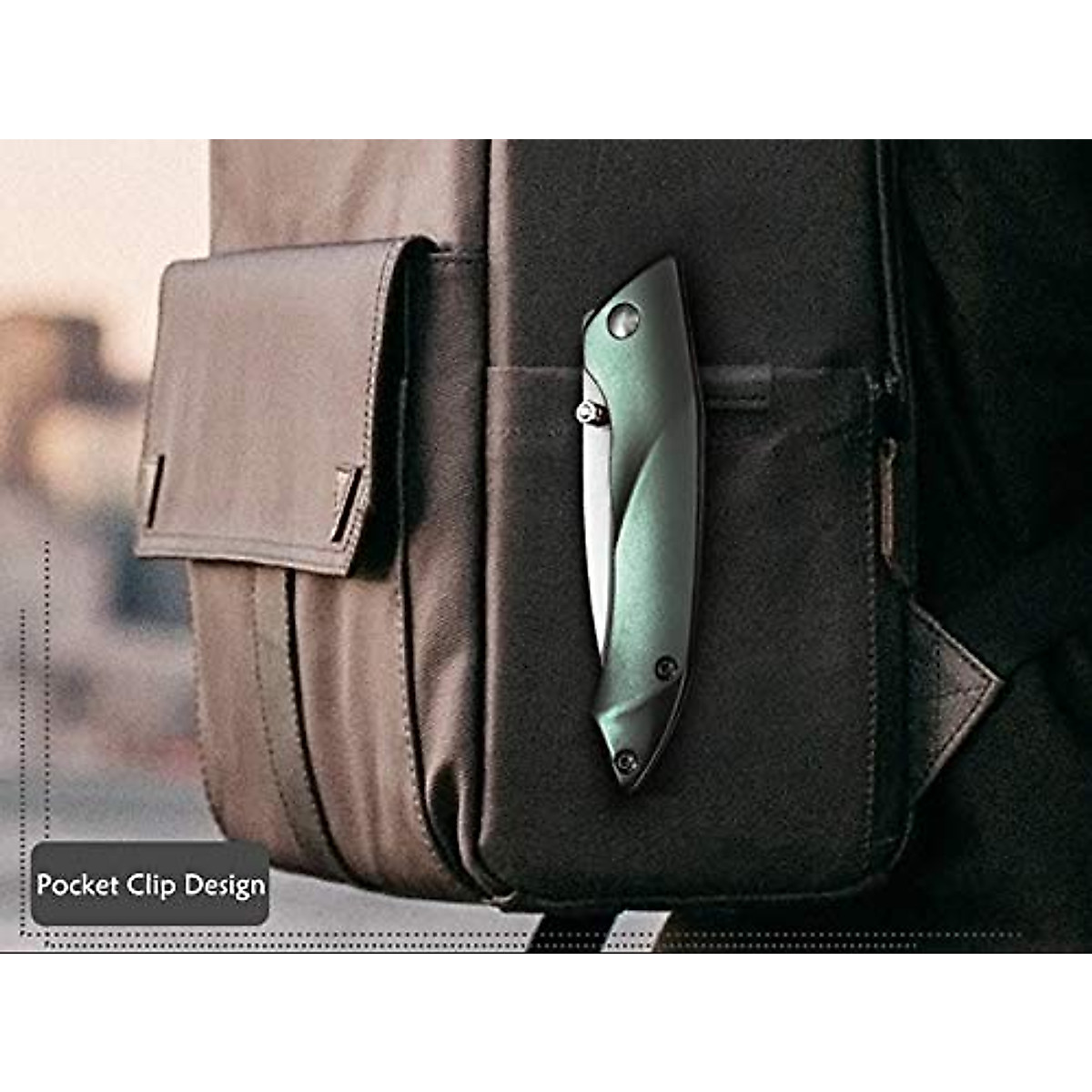 2 Pack Pocket Knife Folding, 8cr13mov Stainless Steel Blade and Aluminum Handle / Rosewood Handle, EDC Tool Knife Tactical Knife, Great for Camping Hunting Hiking, with Belt Clip