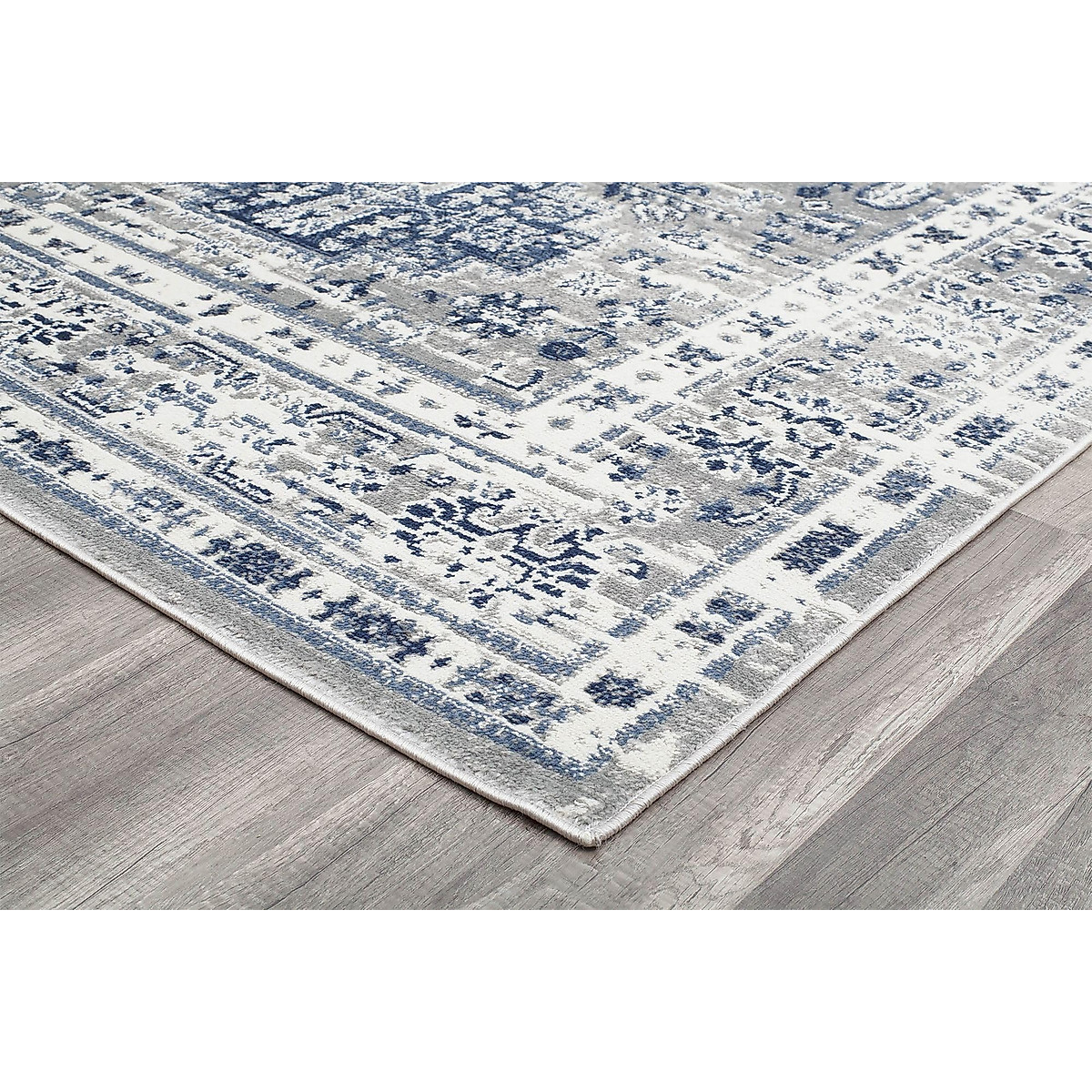Rugs America Gallagher GL55F Inky Sundara Vintage Transitional Blue Distressed Non-Shedding Living Room Bedroom Dining Home Office Area Rug, 5'3"x7'