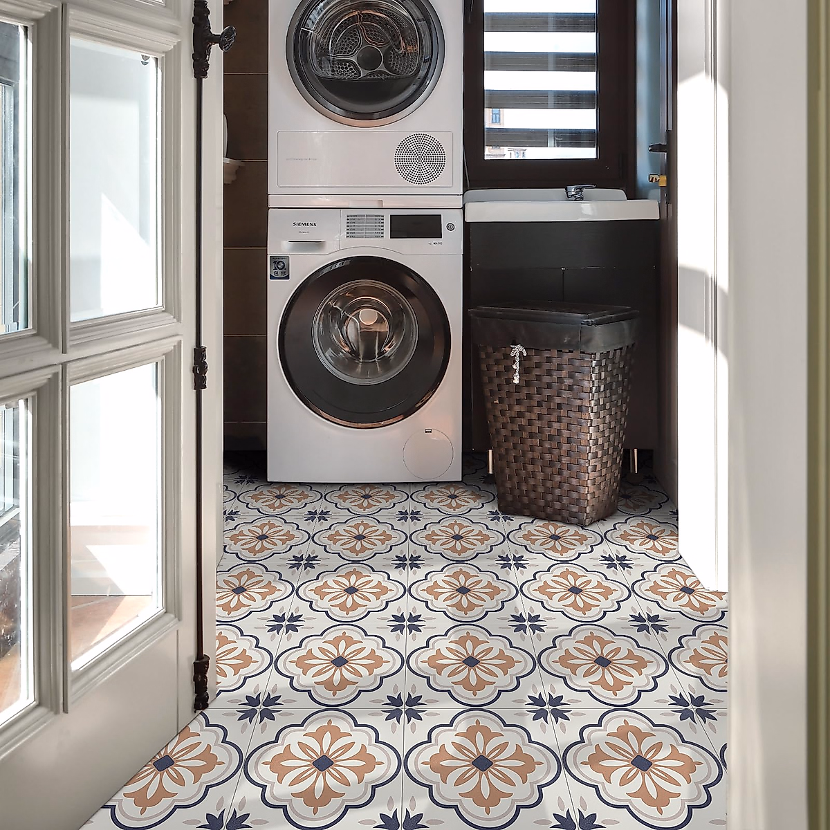 Alow Peel and Stick Floor Tile, Waterproof Peel and Stick Flooring, Self Adhesive Vinyl Flooring Easy to Install for Bathroom, Kitchen(11.8In by 11.8In, 10PCS)