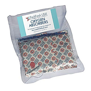 PackFreshUSA: 10 Pack - 2000cc Oxygen Absorber Packs - Food Grade - Non-Toxic - Food Preservation - Long-Term Food Storage Guide Included