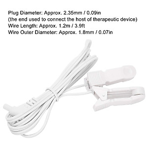 5pcs / Bag 2.35mm Electrode Wire, Ear Clip Electrode Wires Cable for TENS Unit Physiotherapy Machine