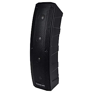 Sound Town 2-Pack 250W Passive Column Array Speakers with 4 X 4” Woofers, Wall-Mount Brackets for Installation, Event, Church, Conference, Lounge, Black (CARPO-V4)