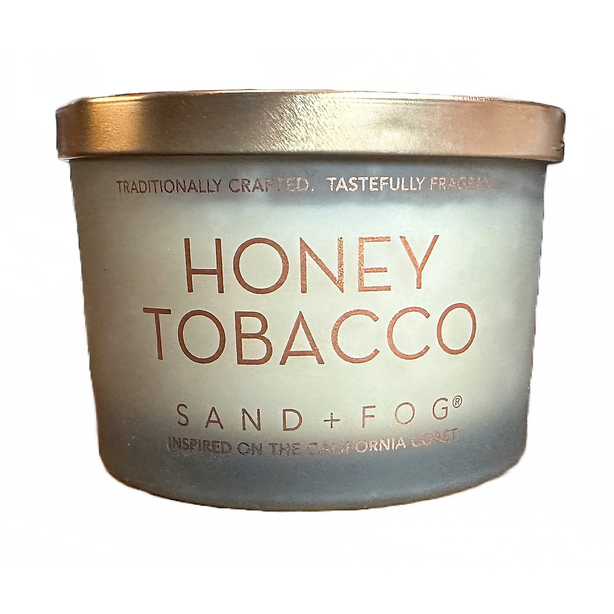 Sand + Fog Honey Tobacco Candle - 12 oz. in Frosted Glass jar with Gold lid