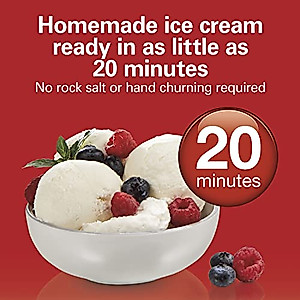 Hamilton Beach Electric Automatic Ice Cream Maker, Frozen Yogurt, Sorbet, Custard 1.5 Quart, White (68880)