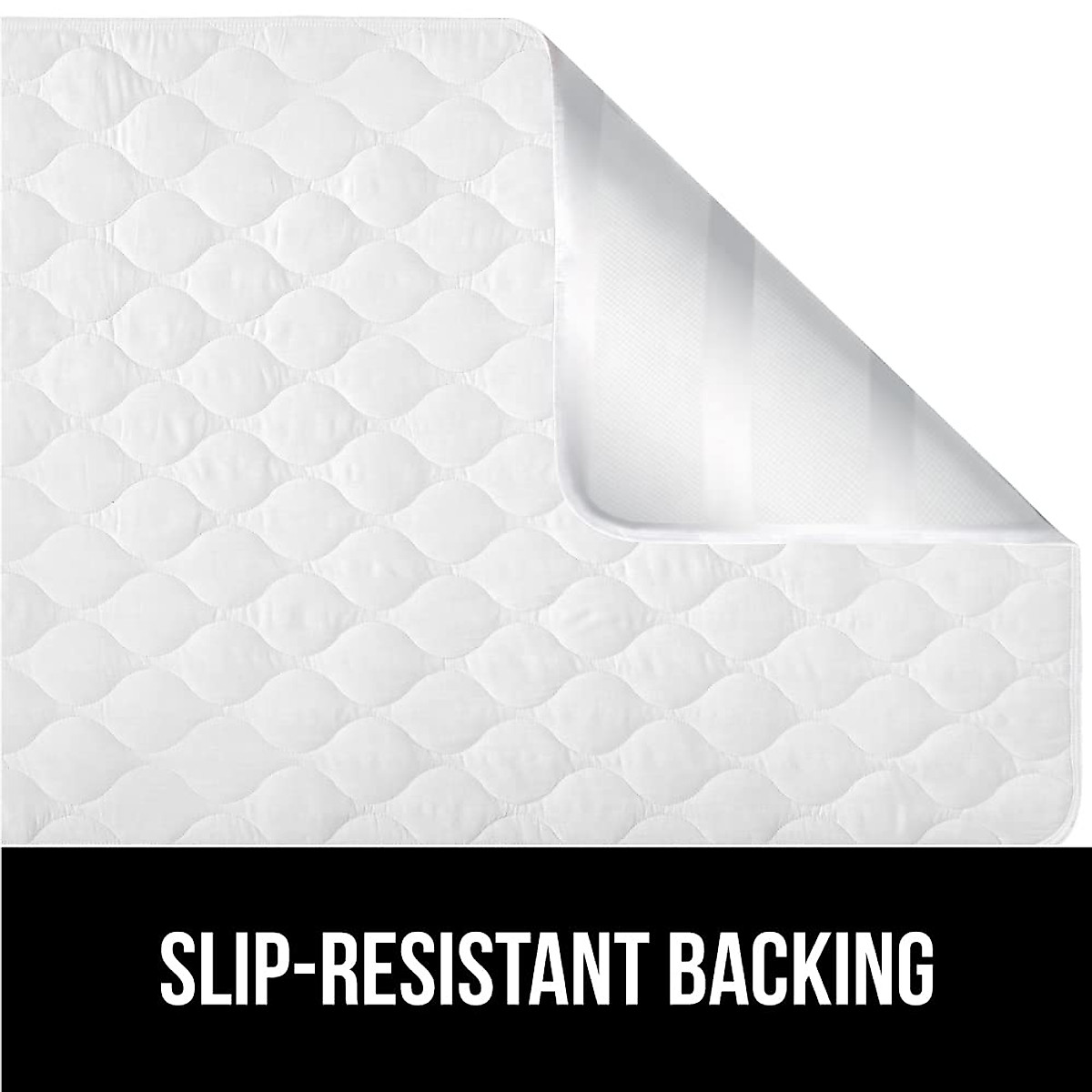 Gorilla Grip Washable Underpads, Waterproof Reusable Heavy Absorbency Incontinence Bed Pads, Leak Proof Toddler Mattress Pads, 76x34 Slip Resistant Pad Protector for Bedwetting, Adults and Kids, White