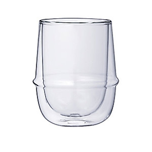 Double-Walled Kinto KRONOS Coffee Cups - Maintain Temperature - Prevent Condensation - 250 ml (8.45 fl. oz.) each - Set of 2