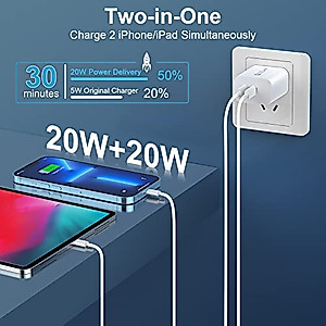 [MFi Certified] USB C iPhone 14 13 12 Fast Charger Block and 10FT Long iPhone Lightning Charging Cord Compatible for iPhone 14 Pro Max/14 Pro/14, 13/12/11 Pro Max, 13/12/11 Pro,iPad