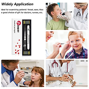 Opoway Nurse Penlight with Pupil Gauge Medical Pen Light for Nurses Doctors with Batteries Included 2ct. White and Black