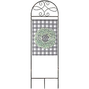 hogardeck Garden Flag Holder Stand - Premium Weather-Proof Garden Flag Arbor Metal Powder-Coated Yard Flag Pole Outdoor Decor Garden Flags Flagpole Stakes