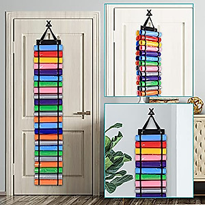 Vinyl Holder, Vinyl Roll Holder, Vinyl Storage Organizer Wall Mount/Over The Door, Craft Vinyl Storage Rack,Vinyl Roll Storage Rack,Hanging Organizer Storage with 48 Roll Compartments (Black)