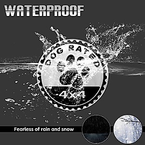 Dogs Badge Rated Car Emblem, 4 x 4 Automotive Car Badge Decals Stickers, 3D Metal Car Badges Round Emblem Decals, Car Exterior Emblems Badge Compatible with Jeep Wrangler Vehicles Trucks SUV