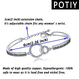 POTIY Team Gift for Boss Coach Manager Team Mom We Wouldn't Be the Team That We Are Without You Bracelet Thank You Gift for Team Coach (BR-Silver)
