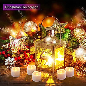 SingTok 12PCS Candles Battery Operated with Timer Realistic Electric Fake Candle Flickering Flameless LED Tea Light with Melted Wave Open for Seasonal & Festival Celebration Centerpieces (Warm White)