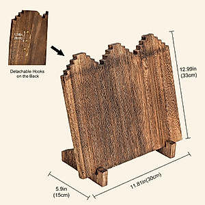 Lolalet Wooden Necklace Display Stands for Selling, Freestanding Multiple Necklaces Stands and Displays for Vendors, Jewelry Displays Holders for Craft Show -1 Pack, Oak