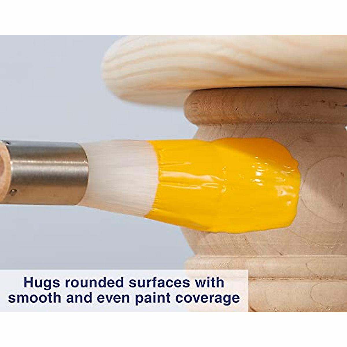 Zibra Round Paint Brush for Curved Surfaces and Ornate Details, 1 in, White, Pro Grade