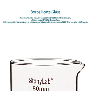 stonylab Crystallizing Dish with Spout and Heavy-Duty Rim, Borosilicate Glass Reusable Crystallizing Dishes for Crystallization and Evaporation, 300ml Capacity OD 100mm